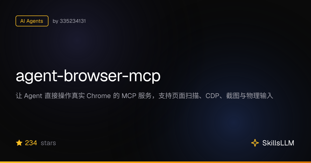 agent-browser-mcp - AI Agents on GitHub (224★) | SkillsLLM