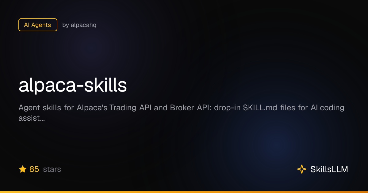 alpaca-skills - AI Agents on GitHub | SkillsLLM