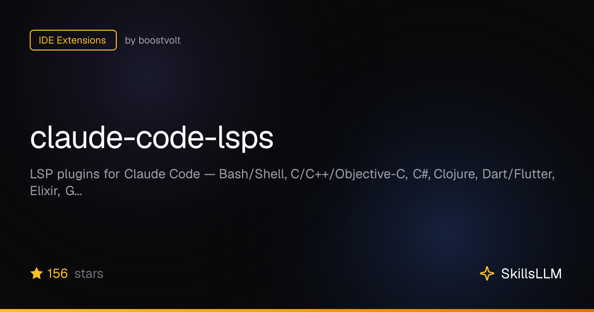 claude-code-lsps - IDE Extensions on GitHub | SkillsLLM