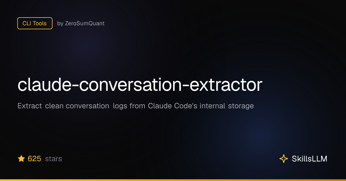 claude-conversation-extractor - CLI Tools on GitHub | SkillsLLM