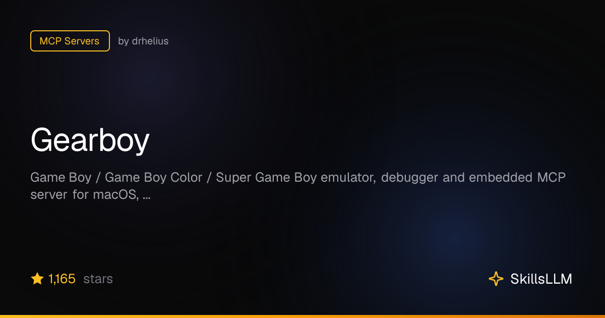 Gearboy - MCP Servers on GitHub (1.1k★) | SkillsLLM