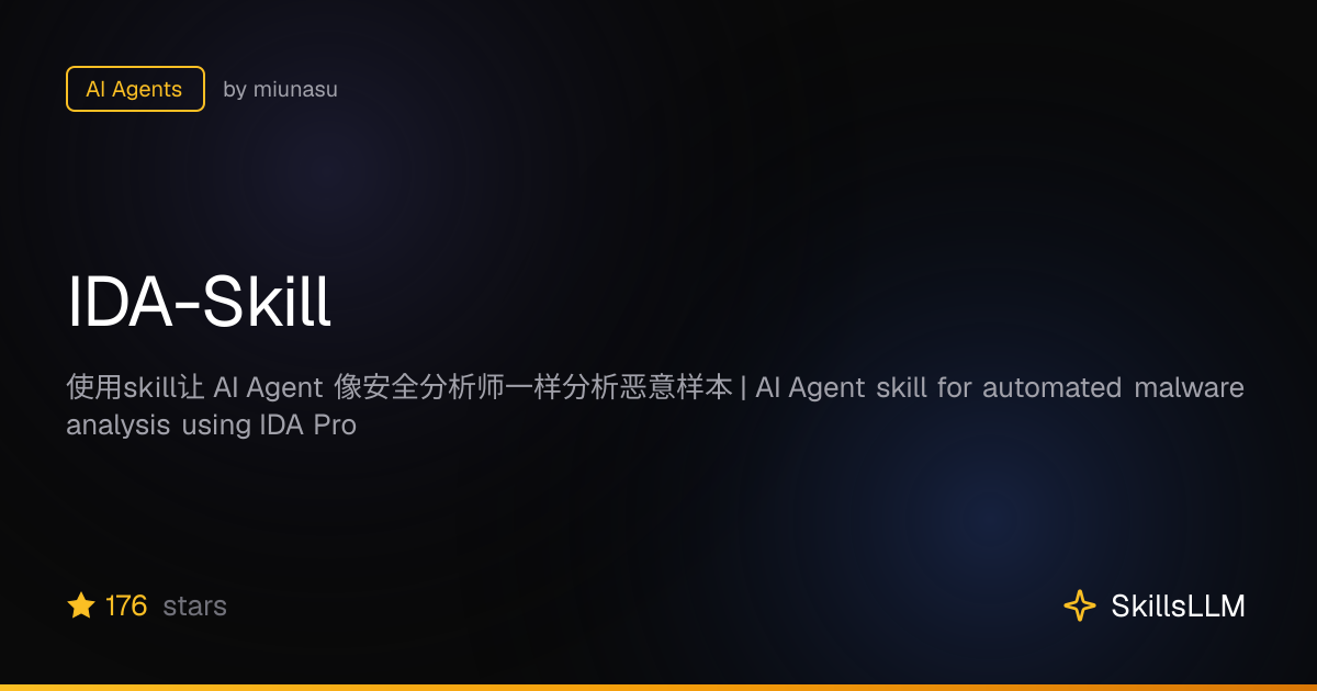 IDA-Skill - AI Agents on GitHub (163★) | SkillsLLM