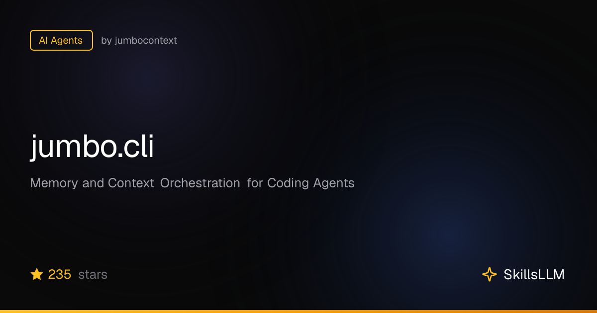 jumbo.cli - AI Agents on GitHub | SkillsLLM