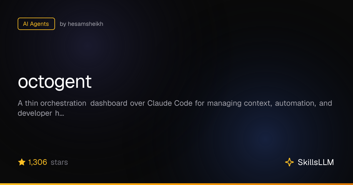 octogent - AI Agents on GitHub (1.2k★) | SkillsLLM
