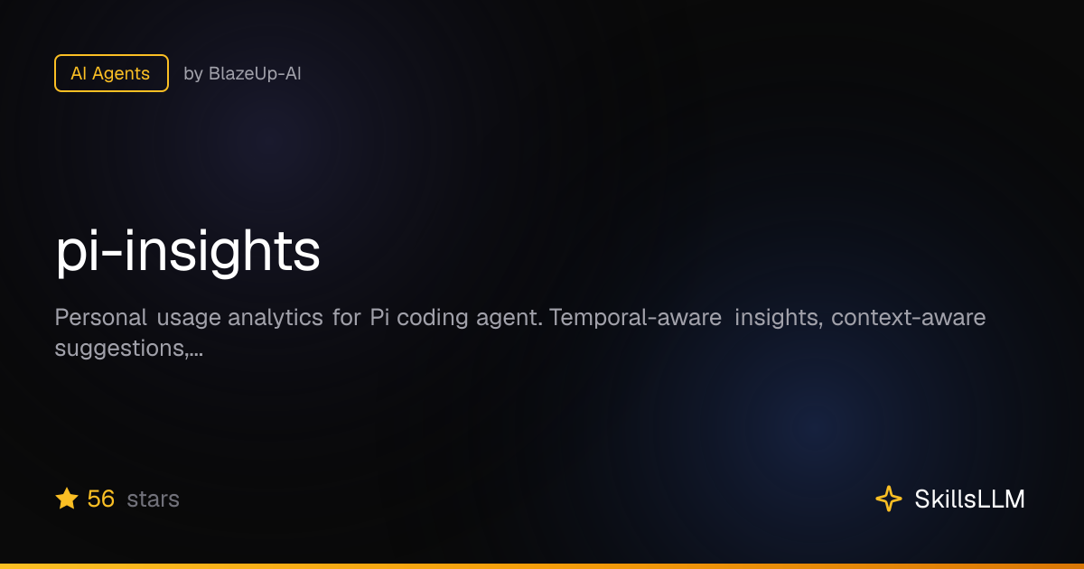 pi-insights - AI Agents on GitHub | SkillsLLM