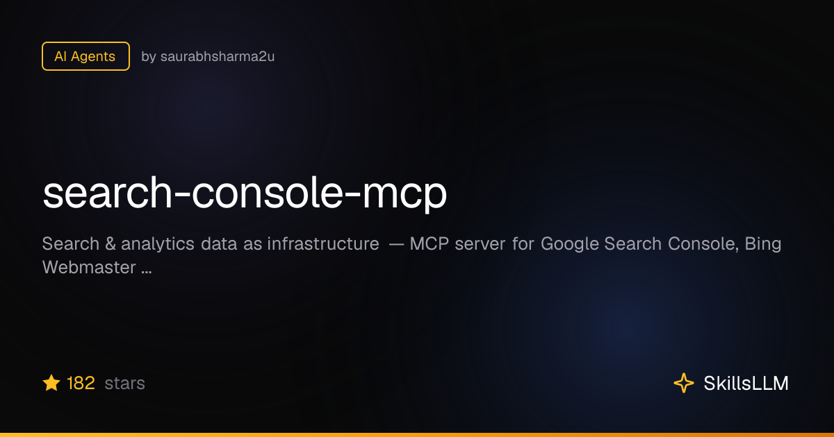 search-console-mcp - AI Agents | SkillsLLM