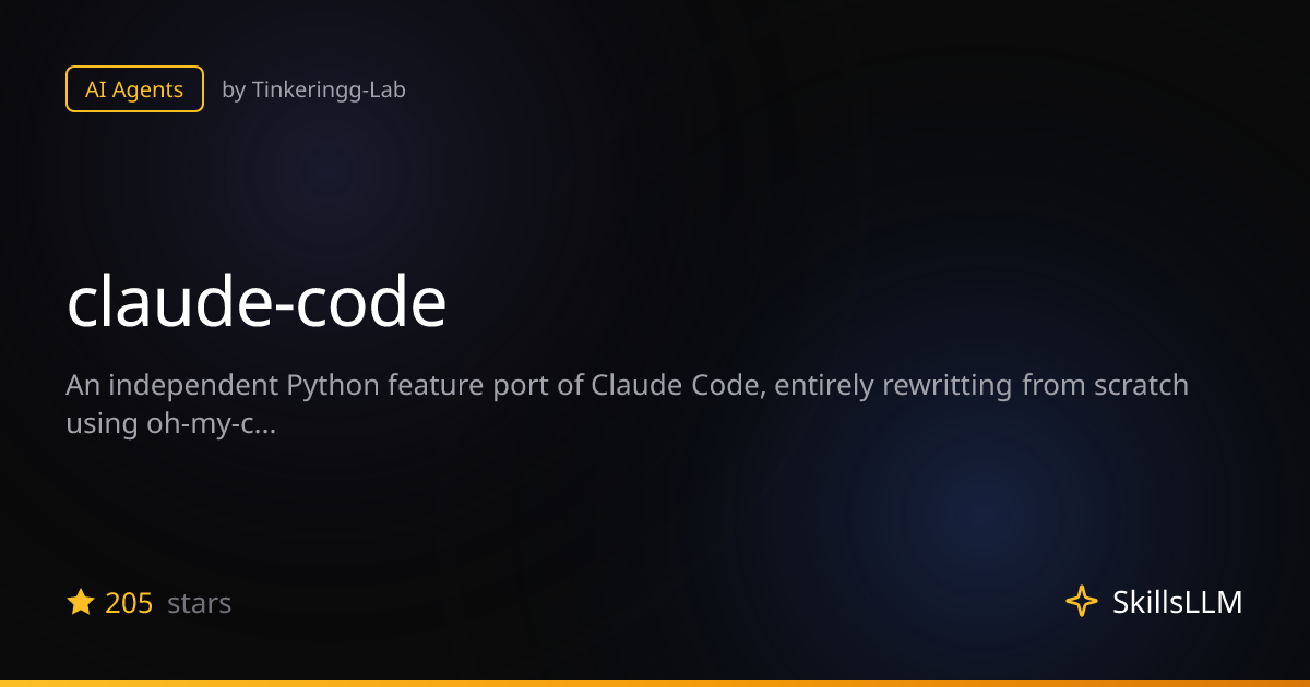 claude-code - AI Agents on GitHub (204★) | SkillsLLM